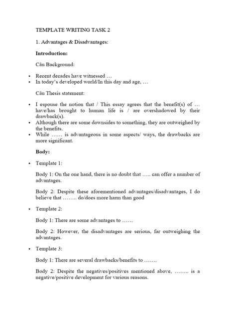 Template Writing Task 2 Pdf