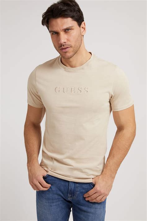 Мужская бежевая футболка Guess M82P64.R7HD0;NMD — MD-Fashion