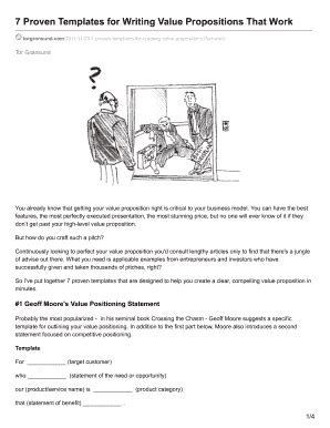 Fillable Online Proven Templates For Writing Value Propositions That