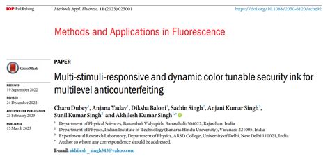Multi Stimuli Responsive And Dynamic Color Tunable Security Ink For Multilevel Anticounterfeiting