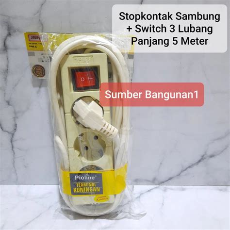Jual Stopkontak Kabel Sambung 3 Lubang Stop Kontak Colokan Listrik