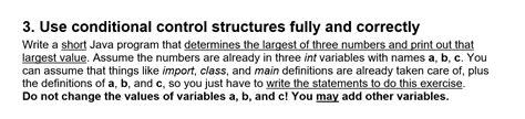 Solved 3 Use Conditional Control Structures Fully And