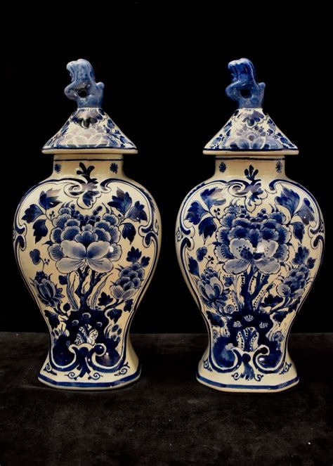 De Porceleyne Fles Delfts Blauwe Baluster Dekselvaas Pul 1978