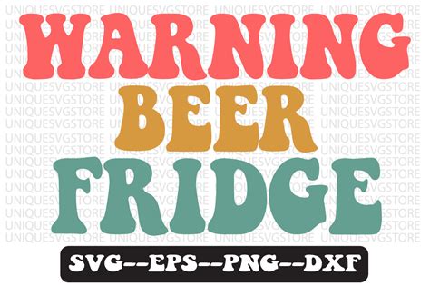 Warning Beer Fridge Retro Svg Design Graphic By Uniquesvgstore