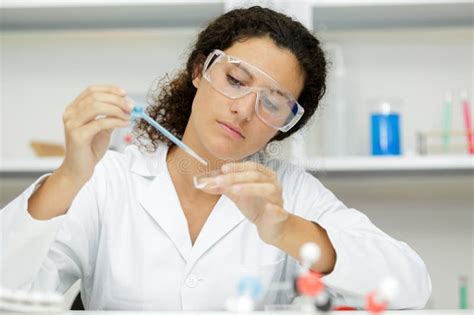 Woman With Pipette And Tube Stock Photo Image Of Analysis Loading 335182606