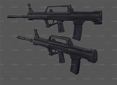 手绘冲锋枪95步枪 二次元模型 枪械模型模型库 3ds Max Max 模型下载 Cg模型网