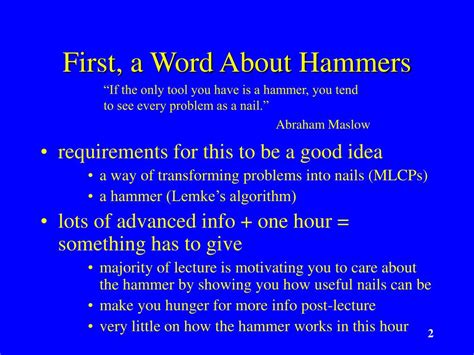 ppt lemke s algorithm the hammer in your math toolbox powerpoint