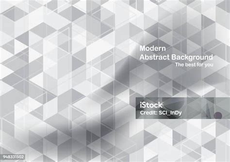 다각형 모양에서 현대 추상 배경입니다 비즈니스 프레 젠 테이 션 커버 브로슈어 포장 및 웹 배너에 대 한 회색과 흰색 톤에서 서식 파일 디자인 0명에 대한 스톡 벡터 아트