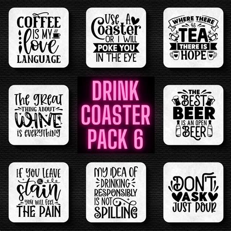 Drink Coaster Svg Funny Coaster Svg Alcohol Coaster Svg 39 Unique