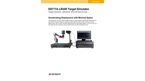 E8717A Lidar Target Simulator Distance Reflectivity 3D Objects
