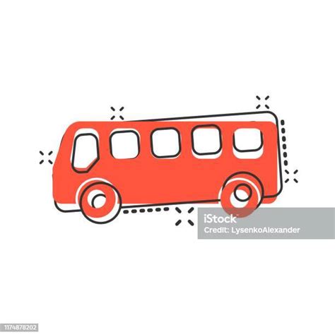 Icône De Bus Décole Dans Le Modèle Comique Illustration De Dessin Animé