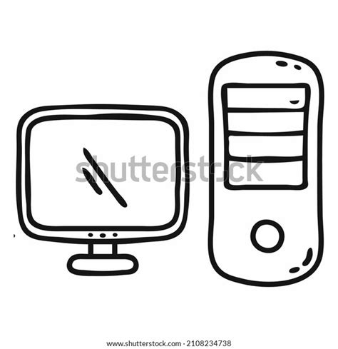 Personal Computer System Unit Monitor Vector Stock Vector Royalty Free