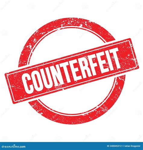 Texte Contrefait Sur Timbre Rond Grungy Rouge Illustration Stock