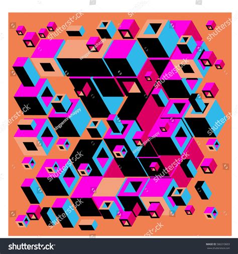 Vector Colorful Isometric Cubes Pattern Abstract Stock Vector Royalty Free