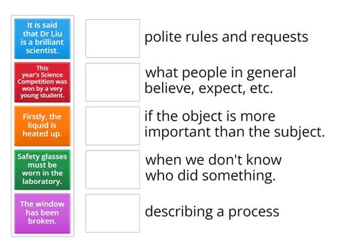 Uses Of The Passive Voice Match Up