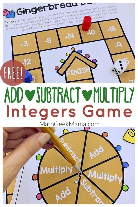 FREE Integer Operations Game Gingerbread Dash En 2024