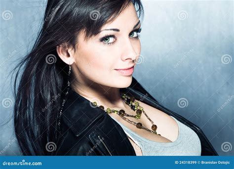 Smiling Long Black Hair Girl Stock Image Image Of Attractive Black