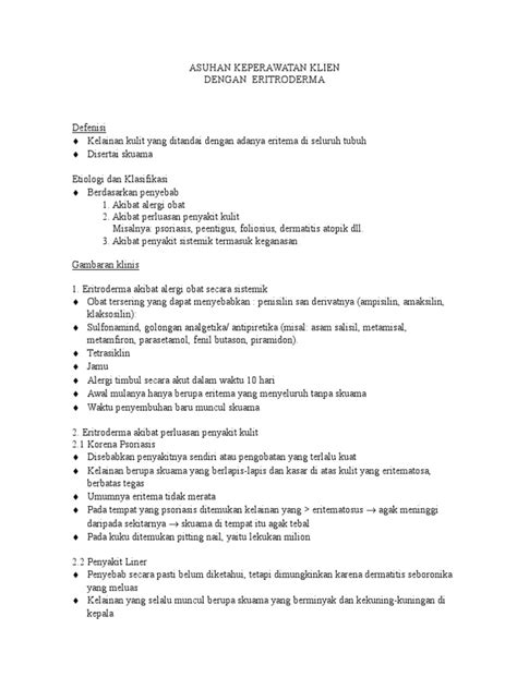 Eritroderma Penyebab Gejala Klinis Dan Penatalaksanaan Keperawatan Pdf