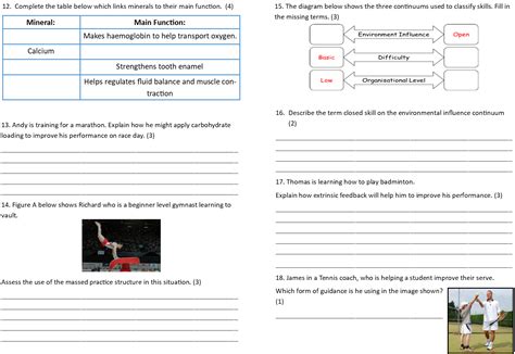 Gcse Pe Practice Paper 2 Teaching Resources