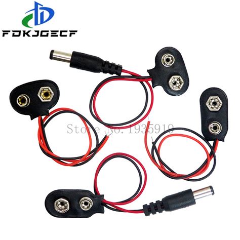 10pcs Lot Dc 9v Battery Button Power Cable Battery Buckle Snaps Power