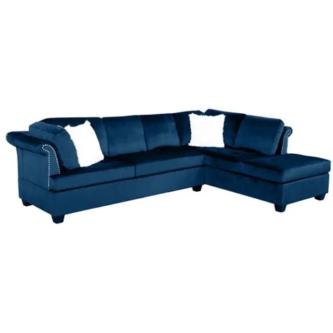 80 Wide Velvet Reversible Sofa Chaise VigsHome