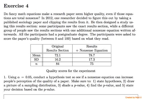 Solved Exercise 4 Do Fancy Math Equations Make A Research