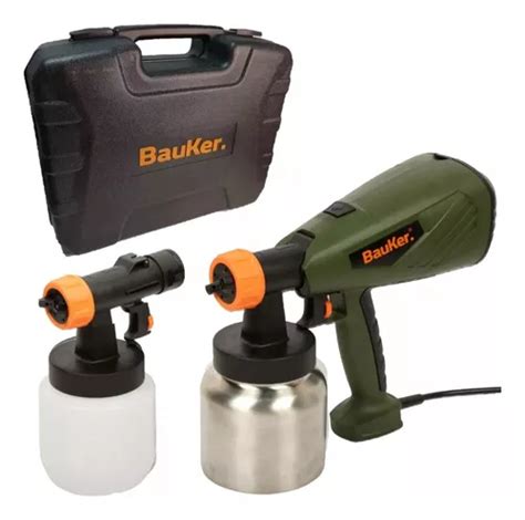 Pistola Para Pintar 500w Accesorios Maletin Bauker Set Cuotas sin interés
