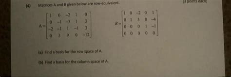 solved 3 points each 4 matrices a and b given below