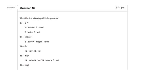 Solved Question 10Consider The Following Attribute Chegg