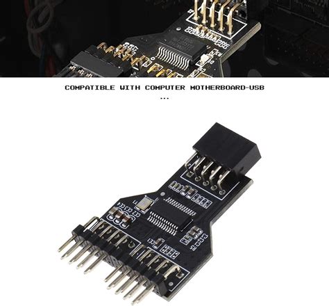 9 Pin Usb 2 0 Female Header 1 To Dual 9 Pin Male Motherboard Extension