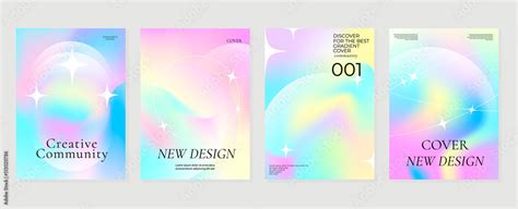 Abstract Fluid Gradient Background Vector Minimalist Style Cover Template With Shapes Colorful