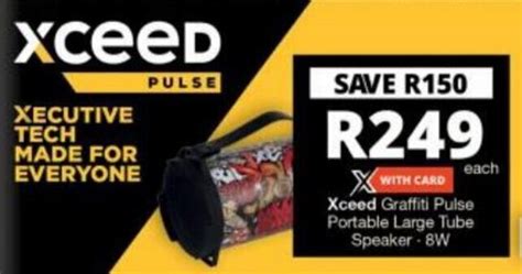 Xceed Pulse Graffiti Portable Large Tube Speaker 8w Offer At Checkers