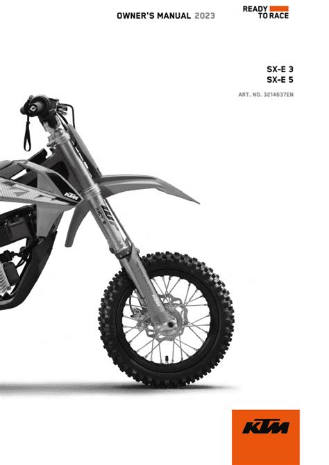 2023 Ktm Sx E 5 Owners Manual Pdf 169 Pages