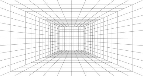 D Vector Illustration Of Grid Background With A Perspective Projection