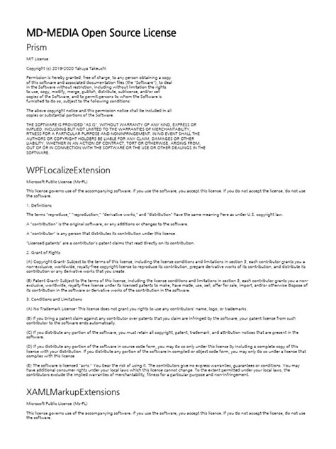 md video opensource license download free pdf license source code