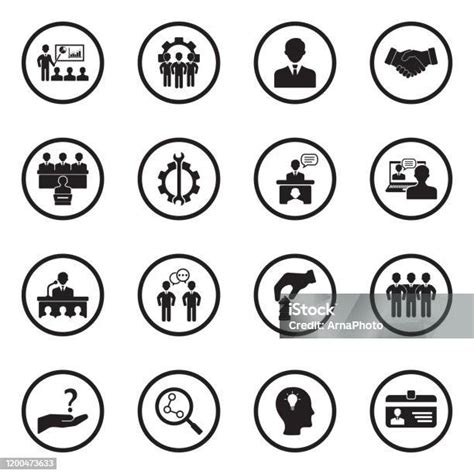 컨설팅 아이콘 원에서 검은 색 플랫 디자인입니다 벡터 일러스트레이션 검은색에 대한 스톡 벡터 아트 및 기타 이미지 검은색 리더십 벡터 Istock