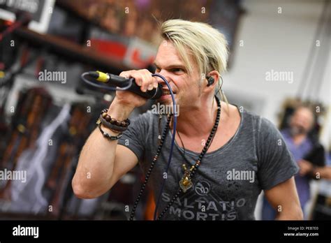 Karlsruhe Germany 10th Aug 2018 Alea Singer Of The Band Saltatio Mortis Performs During A