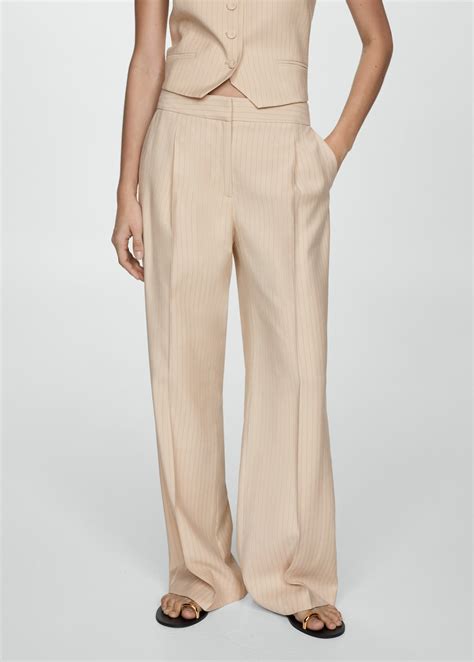 Striped Suit Trousers Women Mango Usa