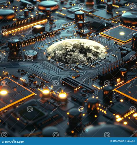 Graphic Of 3d Model Of Data Visualization And Scientific Breakthroughs On The Lunar Surface