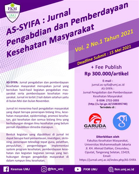 Call For Paper Jurnal As Syifa Vol2 No1 Fakultas Kesehatan