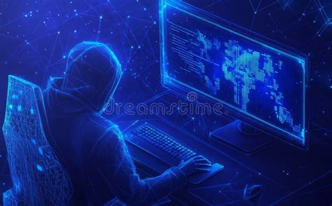 In 3d Modern Polygonal Wireframe Illustration A Cyber Security Concept Features A Man Wearing A
