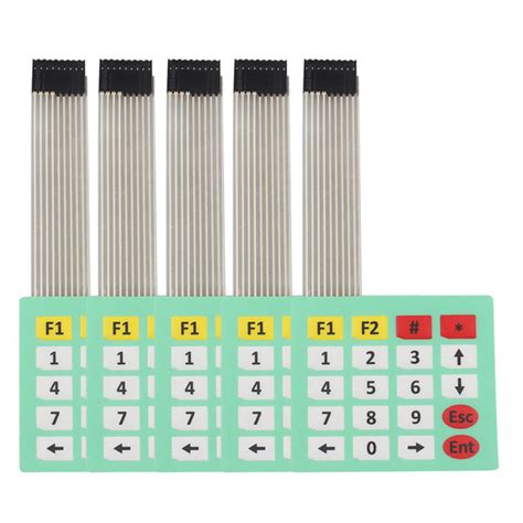 Haljia 5 Pcs 4 X 5 Matrix Array Keypad Keyboard 20 Key Membrane Switch