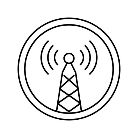 Electromagnetic Interference Label Line Icon Illustration 52846716