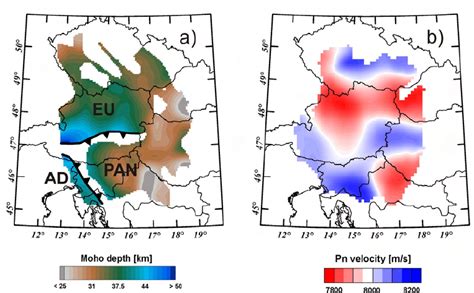 P Wave Velocity Slices Through The Crust At 5 29 Km Depth Scale Of