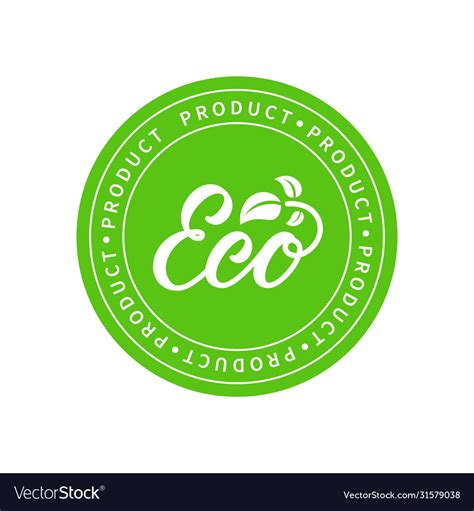 Eco product hand drawn inscription Royalty Free Vector Image