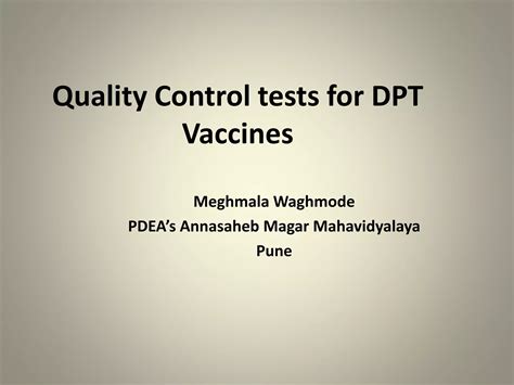 Quality Control Tests For Vaccines Converted Pdf