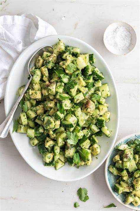 Crunchy Creamy Cucumber Avocado Salad Recipe