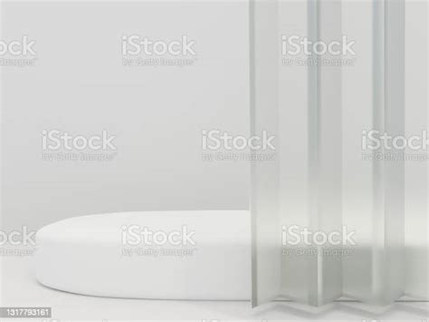 복사 공간 3d 렌더링 추상적 배경 디자인과 흰색과 미니멀리즘 스타일의 모의 프리젠 테이션을위한 연단과 장면 0명에 대한 스톡 사진 및 기타 이미지 Istock