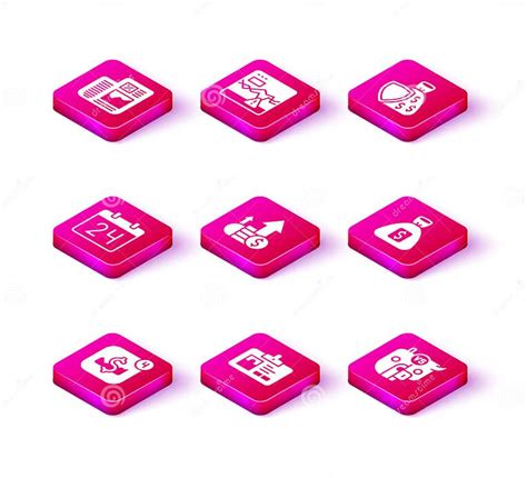 Set Mobile Stock Trading Identification Badge Calendar Financial