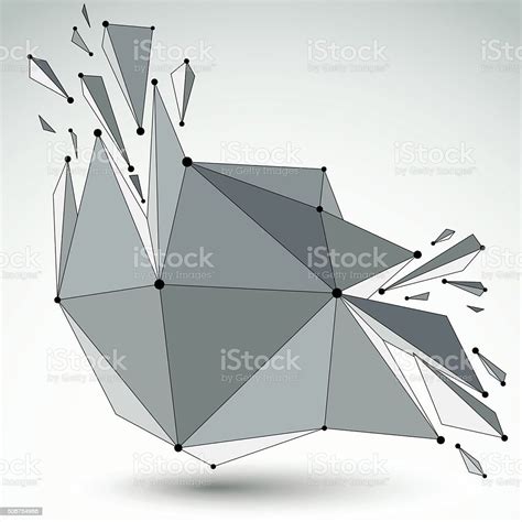 추상적임 3d 연마 그림 연결된 블랙힐스 운항선 도트 2차 도형에 대한 스톡 벡터 아트 및 기타 이미지 2차 도형 3차원